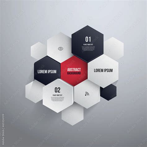Hexagon Design Can Be Used For Infographics Or Website Layout Stock