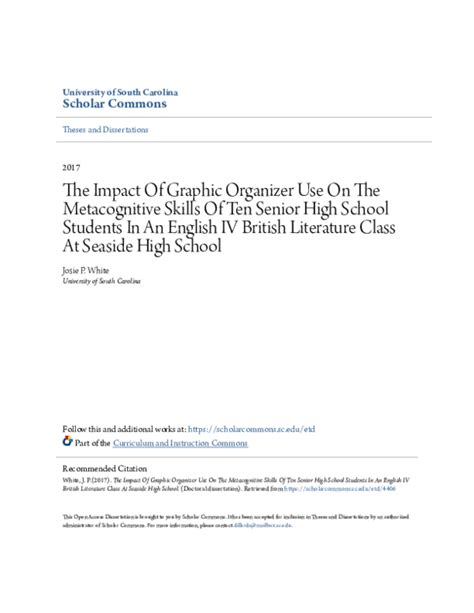 Pdf The Impact Of Graphic Organizer Use On The Metacognitive Skills Of Ten Senior High School