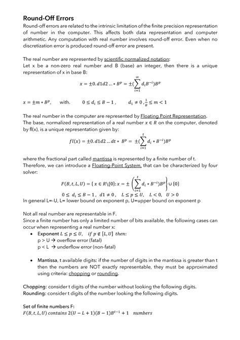 Round Off Error Summary Round Off Errors Round Off Errors Are Related