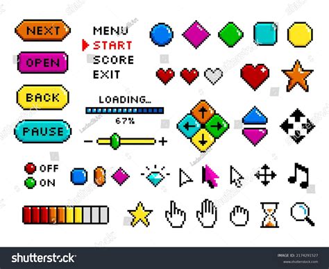 Pixel Art Ui Over 9684 Royalty Free Licensable Stock Vectors And Vector
