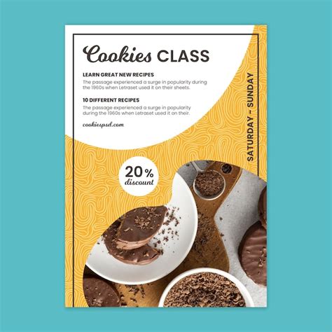 Free Vector Cookies Baking Class Vertical Flyer