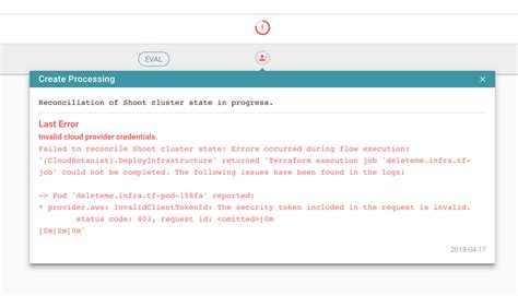 more prominent error code description · issue 60 · gardener dashboard