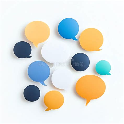 Colorful Speech Bubbles On A Light Background Symbolizing Communication