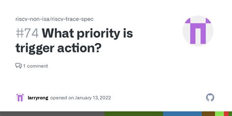 What Priority Is Trigger Action Issue Riscv Non Isa Riscv Trace Spec GitHub