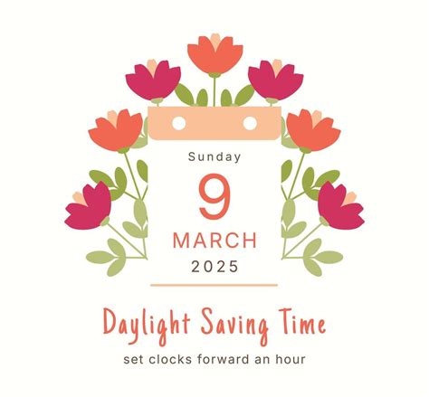 Daylight Savings Time 2025 Poster Template Spring Forward March 9