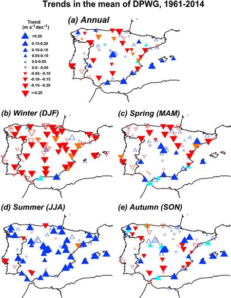 Spatial Distribution Of The Sign Magnitude Of Trend D Decade À1