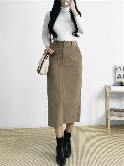 [당일출고 코듀로이치마 free size]일레븐 코듀로이 골지 롱 h라인스커트 골덴치마 미디스커트 핀턱스커트 롱스커트 플리츠