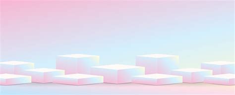 파스텔 핑크 블루 그라디언트 컬러 제품 디스플레이 연단 3차원 형태에 대한 스톡 벡터 아트 및 기타 이미지 3차원 형태 디지털 생성 이미지 무지갯빛 다양한 색상