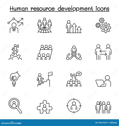 Human Resource Management Icon Set Vector Illustration Cartoondealer