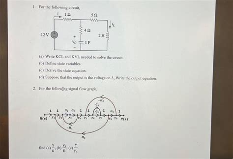 For The Following Circuit A Write KCL And KVL Chegg