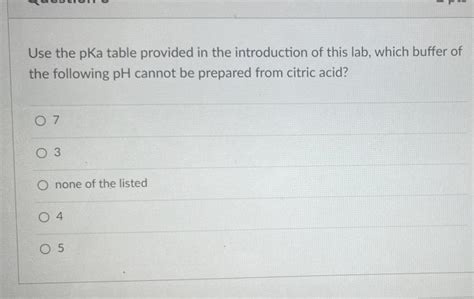 Solved Use The Pka Table Provided In The Introduction Of Chegg Com