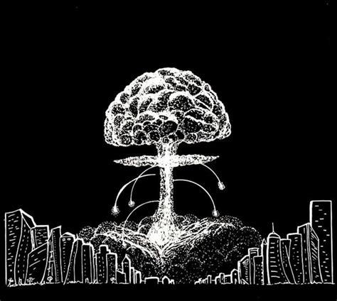 Nuclear Explosion Dot Art Drawing