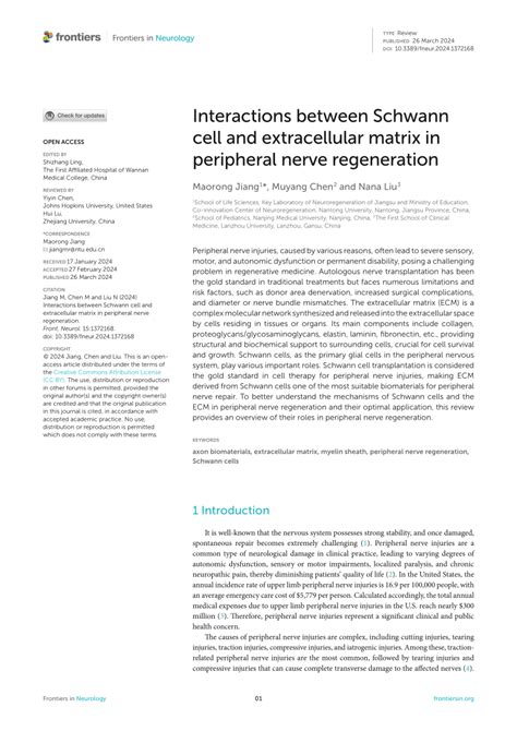 Pdf Interactions Between Schwann Cell And Extracellular Matrix In Peripheral Nerve Regeneration