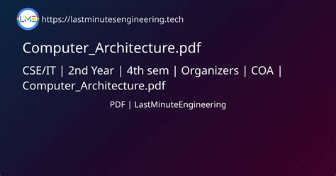 computer architecture pdf pdf lastminuteengineering last minute