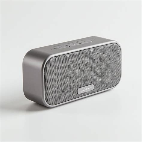 Compact Rectangular Wireless Speaker In Metallic Gray With Rounded Edges Stock Illustration