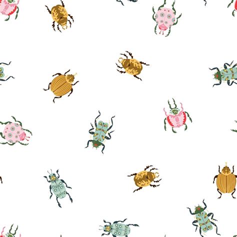 Premium Vector Bug Species And Exotic Beetles Vector Seamless Pattern
