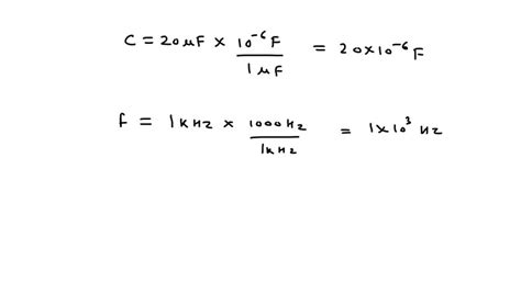 SOLVED Find The Capacitive Reactance In Ohms In Each Ac Circuit C Mu Mathrm F F