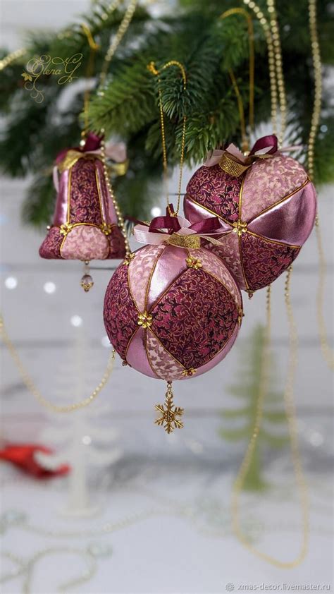 Набор ёлочных игрушек Вишнёвый зефир в интернет магазине на Ярмарке Мастеров Елочные игрушки