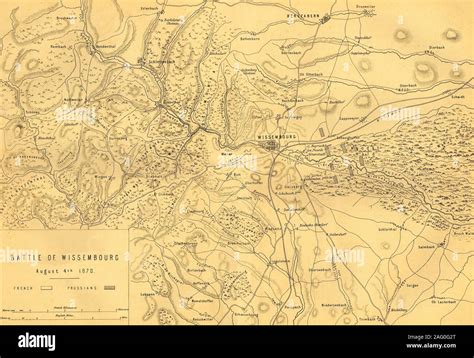 Map Of The Battle Of Wissembourg 4 August 1870 C1872 Map Drawn