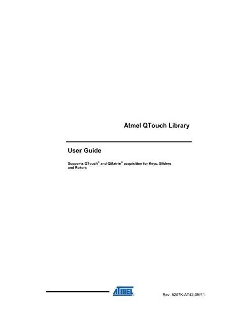 Atmel QTouch Library User Guide