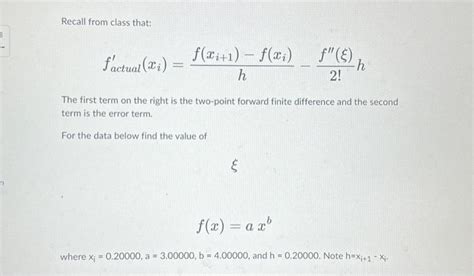 Solved For The Following Function Find A Three Point Chegg
