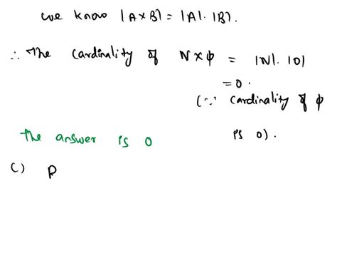 Solved Problem 1 Determine The Cardinality Of The Following Sets For