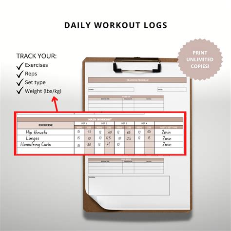 Printable Workout Tracker Template Workout Planner PDF Exercise Tracker Fitness Planner