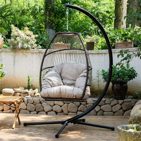 Egg Chair Hammock Chair Basket Chair Hanging Swing Chair Uv Resistant Cushion With