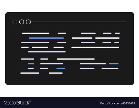 Terminal Window Programming Language On Computer Vector Image