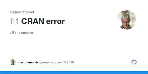 Cran Error · Issue 1 · Statnetstatnet · Github