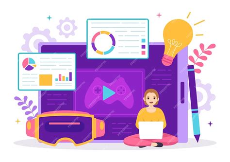 Ilustração Vetorial De Desenvolvimento De Videogame Com Programação De