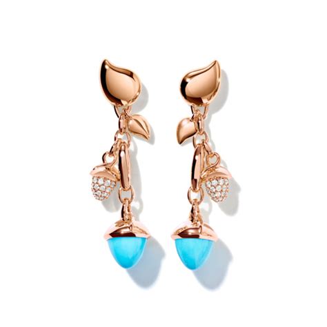 Tamara Comolli Mikado Ohrringe Dangling 2 Acorns Turquoise E M D 2 Tur P Rg