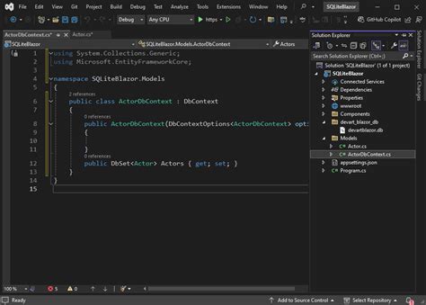 Connect C To SQLite In NET Blazor Using EF Core