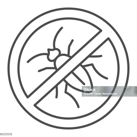 곤충 얇은 라인 아이콘 해충 방제 개념 흰색 배경에 바퀴벌레 기생충 경고 기호 중지 모바일 개념 및 웹 디자인을위한 윤곽 스타일 안티 버그 아이콘 벡터 그래픽 0명에 대한