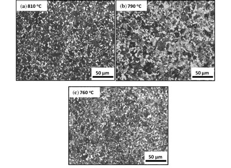 a c optical micrographs of steel forged in the inter critical