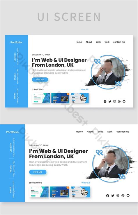mẫu thiết kế trang web danh mục đầu tư cá nhân ui ui eps tải xuống