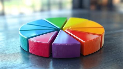 Colorful Pie Chart On A Table Premium Ai Generated Image