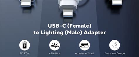 Amazon Com MoKo USB C To Lightning Adapter Not For Audio OTG Lightning Male To USB C Female