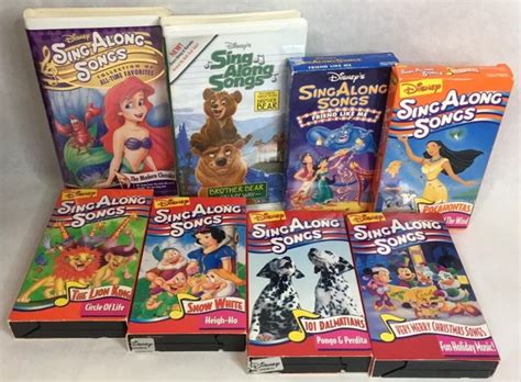 Lot Of Disney Sing Along Songs Vhs Tapes Vintage Musical Educational Eur Picclick Fr