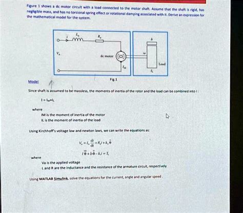 Figure Shows A Dc Motor Circuit With A Load Connected To The Motor