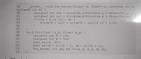 Solved Ehat Is The Number Of Threads In A Grid In This Code Chegg