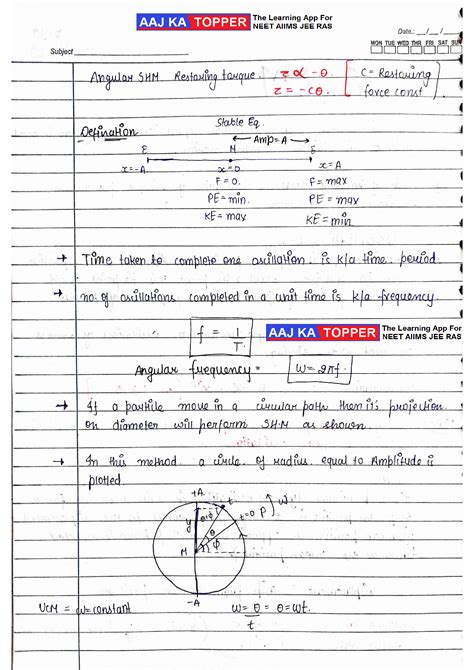 SOLUTION Simple Harmonic Motion Notes English Studypool
