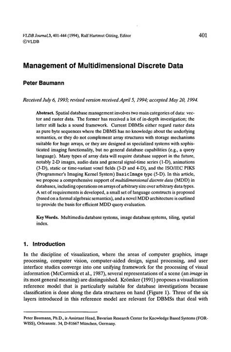 pdf management of multidimensional discrete data