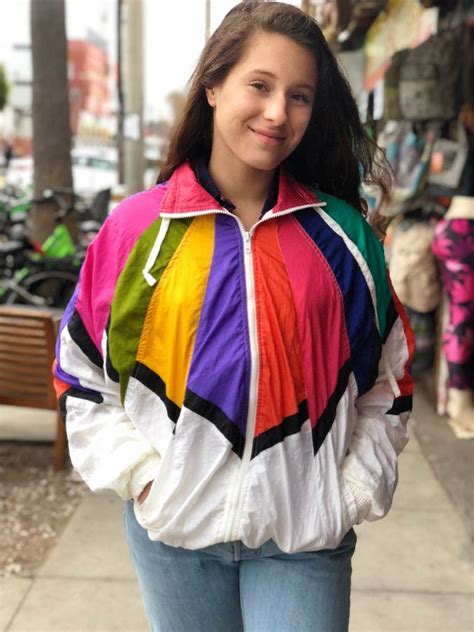 Windbreaker W Rainbow Color Block Boardwalk Vintage