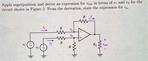solved apply superposition and derive an expression for vout in terms