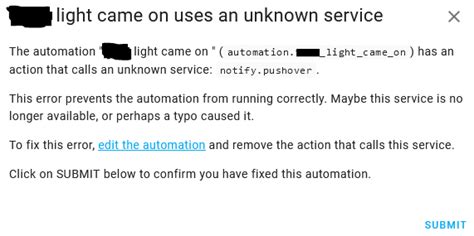 error about notify pushover being invalid configuration home