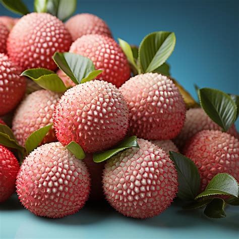 Premium AI Image Free Photo An Lychee Slices Pattern On Turquoise