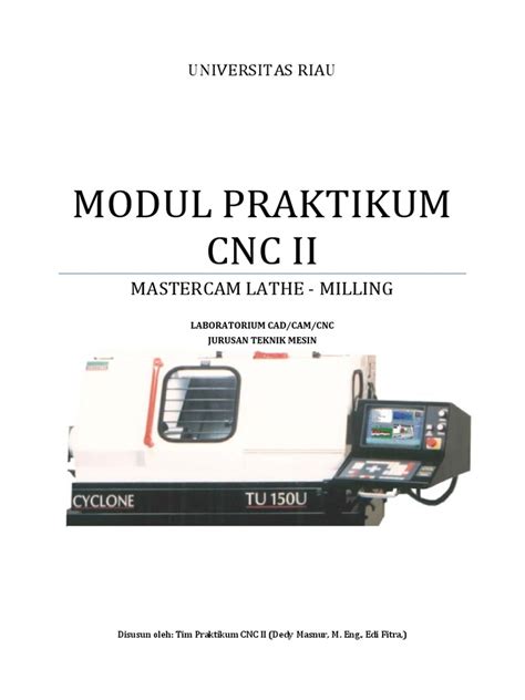 Modul Praktikum Cnc Ii Mastercam Lathe Milling Pdf