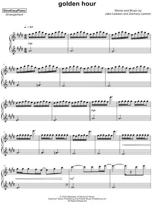 Golden Hour Sheet Music Arrangements Available Instantly Musicnotes