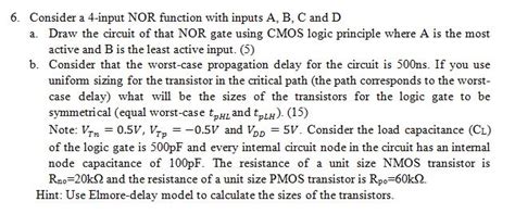 Solved Consider A Input NOR Function With Inputs A B C Chegg Com